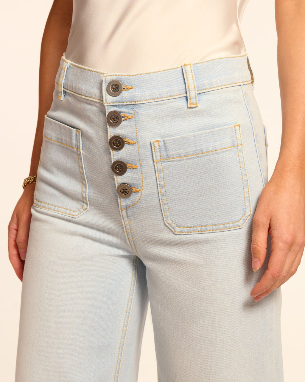 CINDY WIDE LEG DENIM - BLEACH WASH – BELLE | MODE